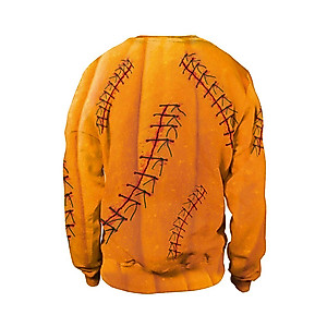 Women's Sweatshirt Thenlian Mens Casual Scary Halloween Lover 3D Print Party Long Sleeve Top Blouse(XXL, Yellow)