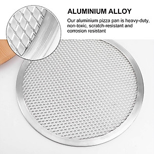 BESTonZON Pizza Pan, 16 Inch Pizza Tray with Holes, Seamless Aluminum Pizza Screen, Non Stick Mesh Net Baking Tray Cookware Kitchen Tool For Oven, BBQ, Kitchen Restaurant