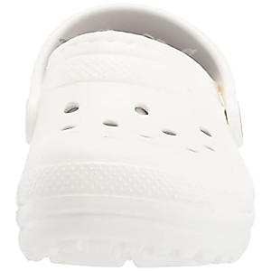Crocs Kids' Classic Lined Clog Slippers, White, 4 Big Kid