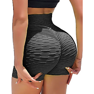 KIWI RATA Women's High Waisted Yoga Shorts Sports Gym Ruched Butt Lifting Workout Running Hot Leggings