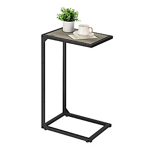 FAGIGY Side Table/C Shaped End Table for Couch & Bed, End Tables Living Room Tables Sofa Tables for Living Room, TV Tray for Eating on Couch, Small End Tables for Small Spaces, Easy Assembly, Oak