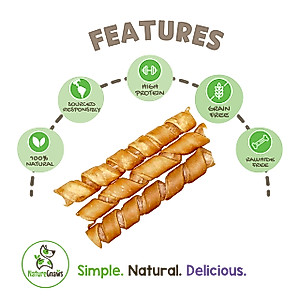 Nature Gnaws Collagen Springs for Dogs (10 Count) - Long Lasting for Small and Medium Dogs - Natural Beef Hide Dog Chew Bones