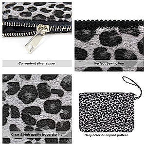 by you Women Faux Fur animal Leopard Print Clutch Pouch Wristlet Purse Bag (Leopard - Grey)