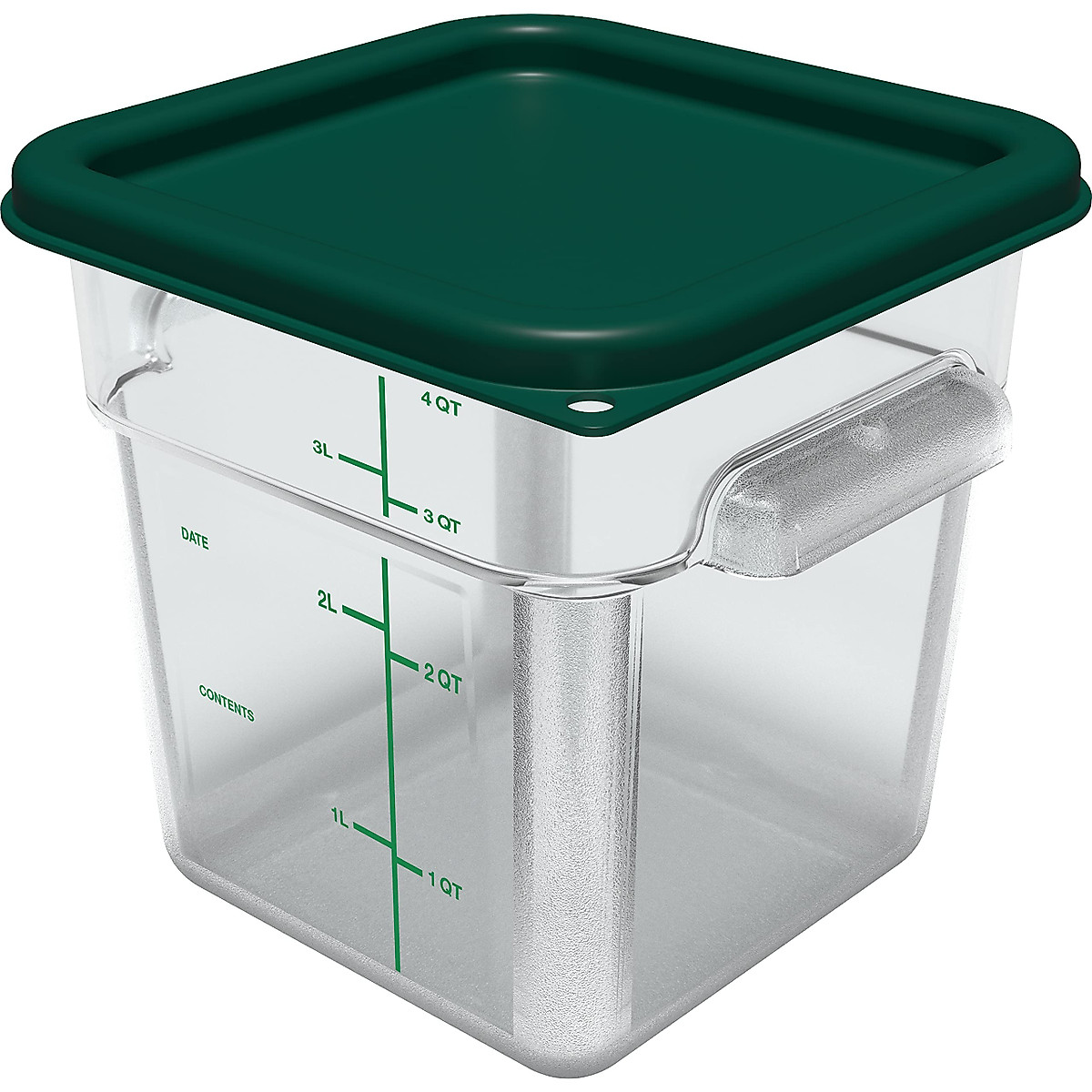 Carlisle FoodService Products Squares Square Food Storage Container Lid with Stackable Design for Catering, Buffets, Restaurants, Proprietary Blend, 2 To 4 Quarts, Forest Green