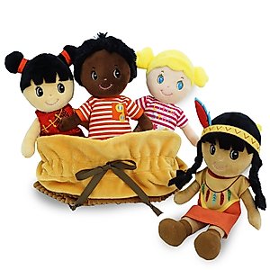 June Garden Soft Baby Doll Set - Multicultural Diversity 8.5" Plush Baby Dolls with Storage Bag - Gift for Infants and Toddlers