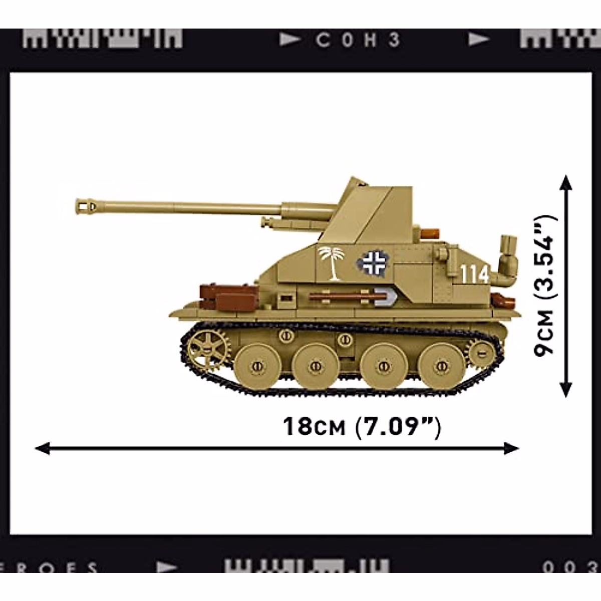 COBI Company of Heroes 3 MARDER III (Sd.Kfz. 139) Mobile Artillery| German World War II Model Toy Vehicle | 420 Pieces | 1:35 Scale Model | Interlocking Building Block Set # 3050