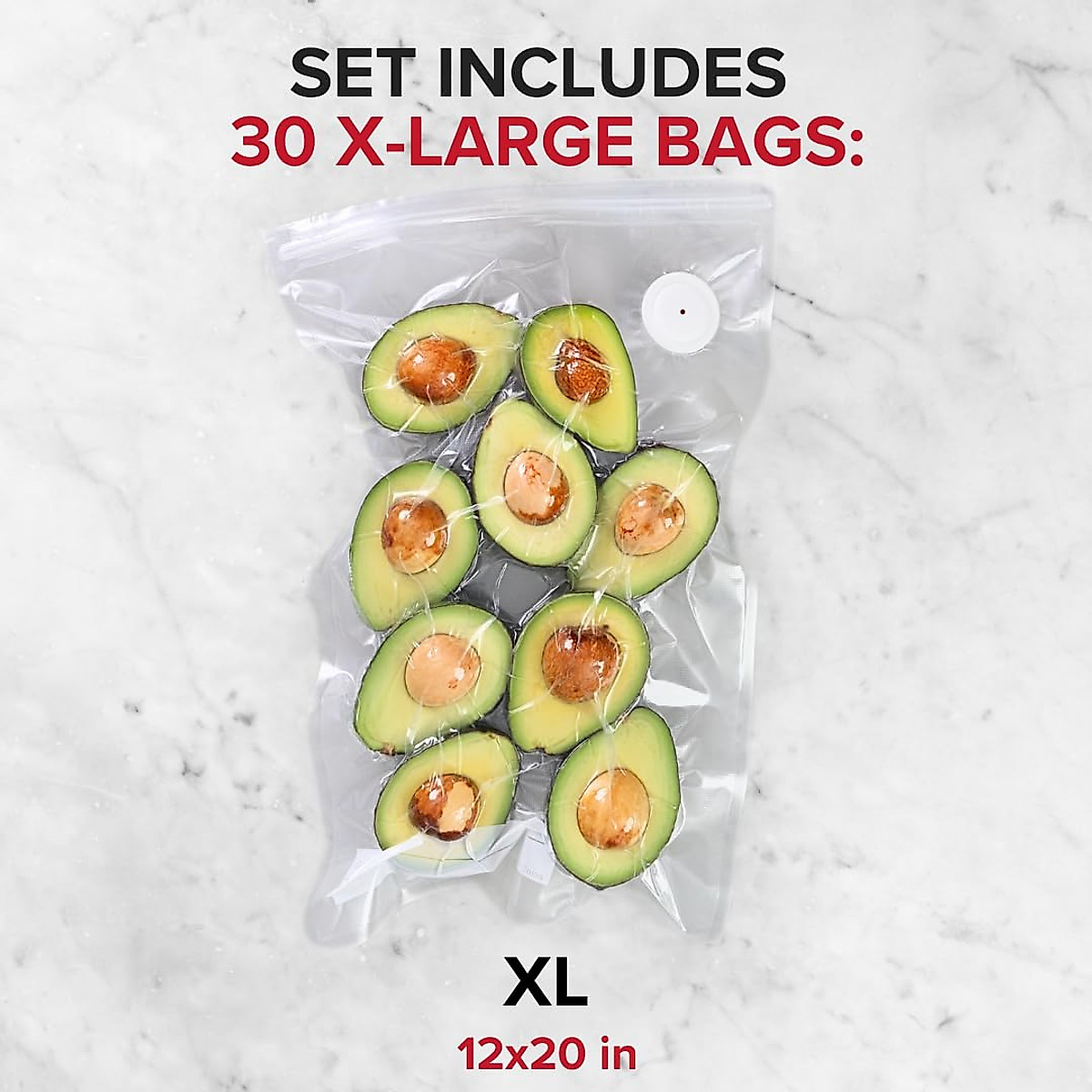 Chef Preserve Vacuum Sealer Bags XL Extra Large Size 30 Bags