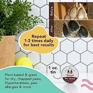 Natural Dog Company Paw Soother Balm, 1 oz. Tin, Dog Paw Cream and Lotion, Moisturizes & Soothes Irritated Paws & Elbows, Protects from Cracks & Wounds