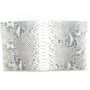 Pelgio Genuine Python Snake Skin Leather Soft Fold Clutch Bag Purse (Scale Reticulated Matte Natural)