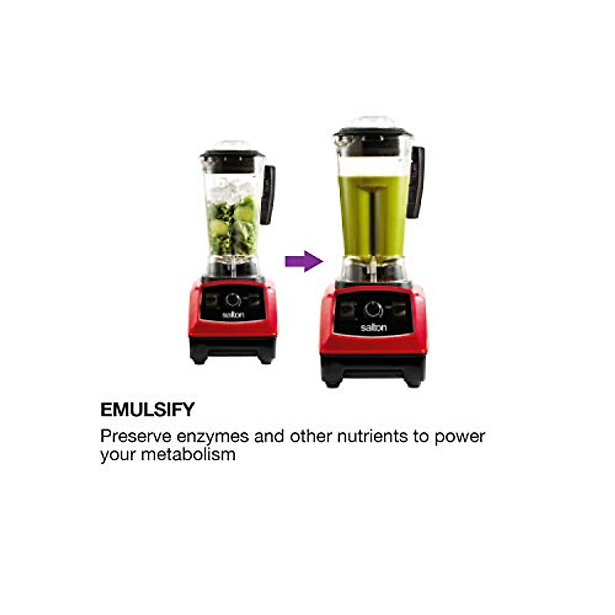 Salton BL1486RBT Power 2 L/QT Table Top Blender, 2 Liters, Red