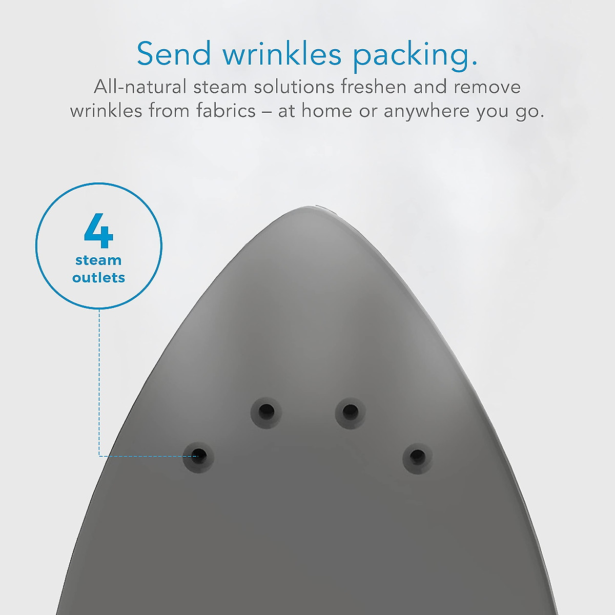 Steamfast SF-710 Mini Steam Iron, Non-Stick Sole Plate, Foldable Handle, Cord Storage, White