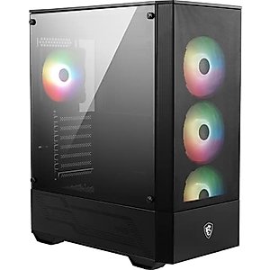 MSI Mid-Tower PC Gaming Case – Tempered Glass Side Panel – 4 x 120mm aRGB Fan – Liquid Cooling Support up to 240mm Radiator x 1 – MAG Forge 112R