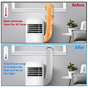 Air Jade Portable Air Conditioner Hose Cover Wrap, Insulated AC Hose Cover Sleeve, Universal Fit Portable AC Exhaust Hose with 5 inch and 5.9 inch Diameter, Gray