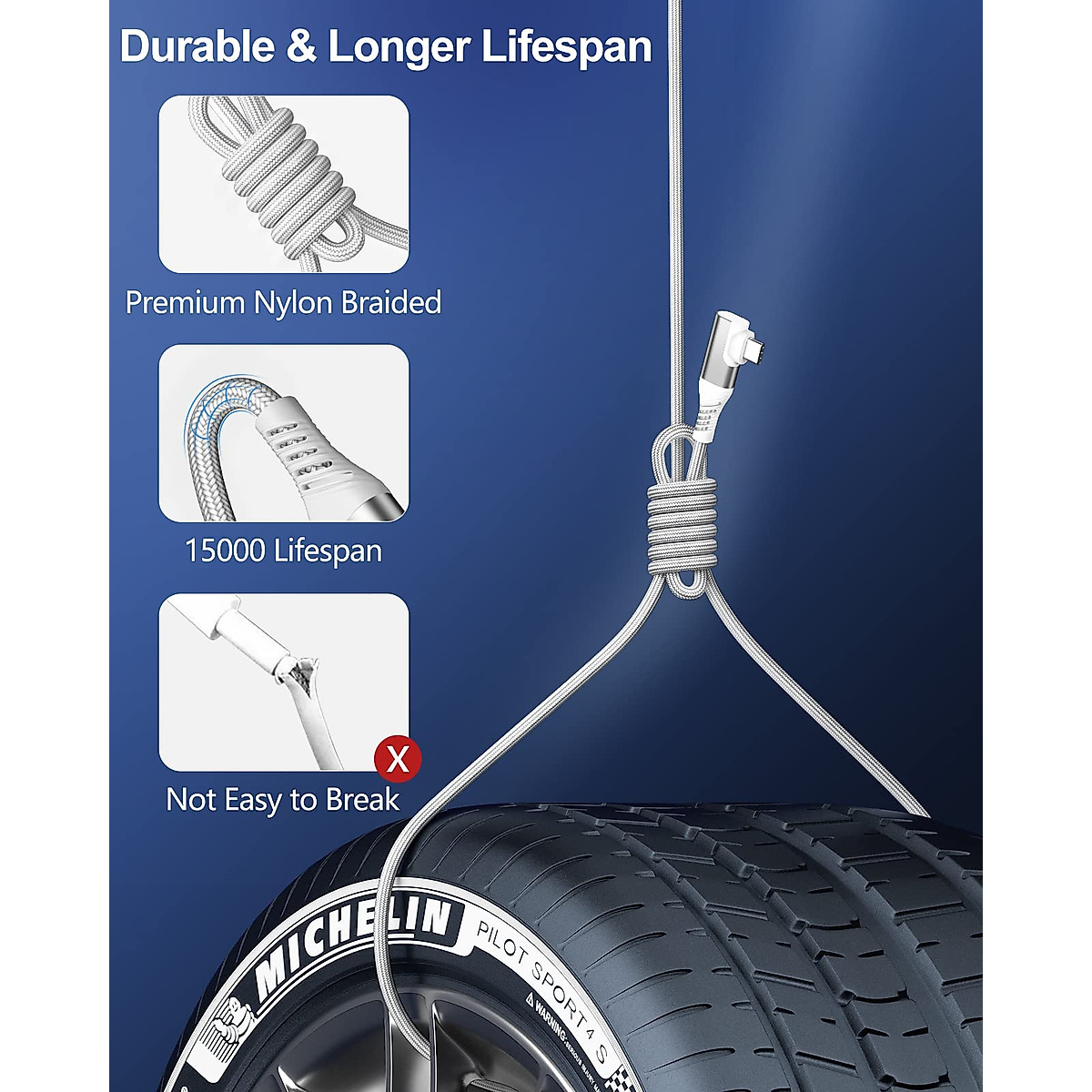 Deegotech Link Cable 16FT Compatible with Oculus Quest 2/Quest Pro, Durable Nylon Braided USB 3.0 to USB C Cable, 5Gbps Data Transfer & Fast Charging for VR Headset, Gaming PC Steam, White(5m)