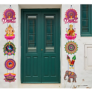 IndoTribe Diwali Decorations For Home Happy Diwali Banner Backdrop Front Door Decor Diwali Backdrop Decoration Diwali Decor Diwali Decoration Diwali Banner Decorations Diwali Door Hanging Diwali Decor
