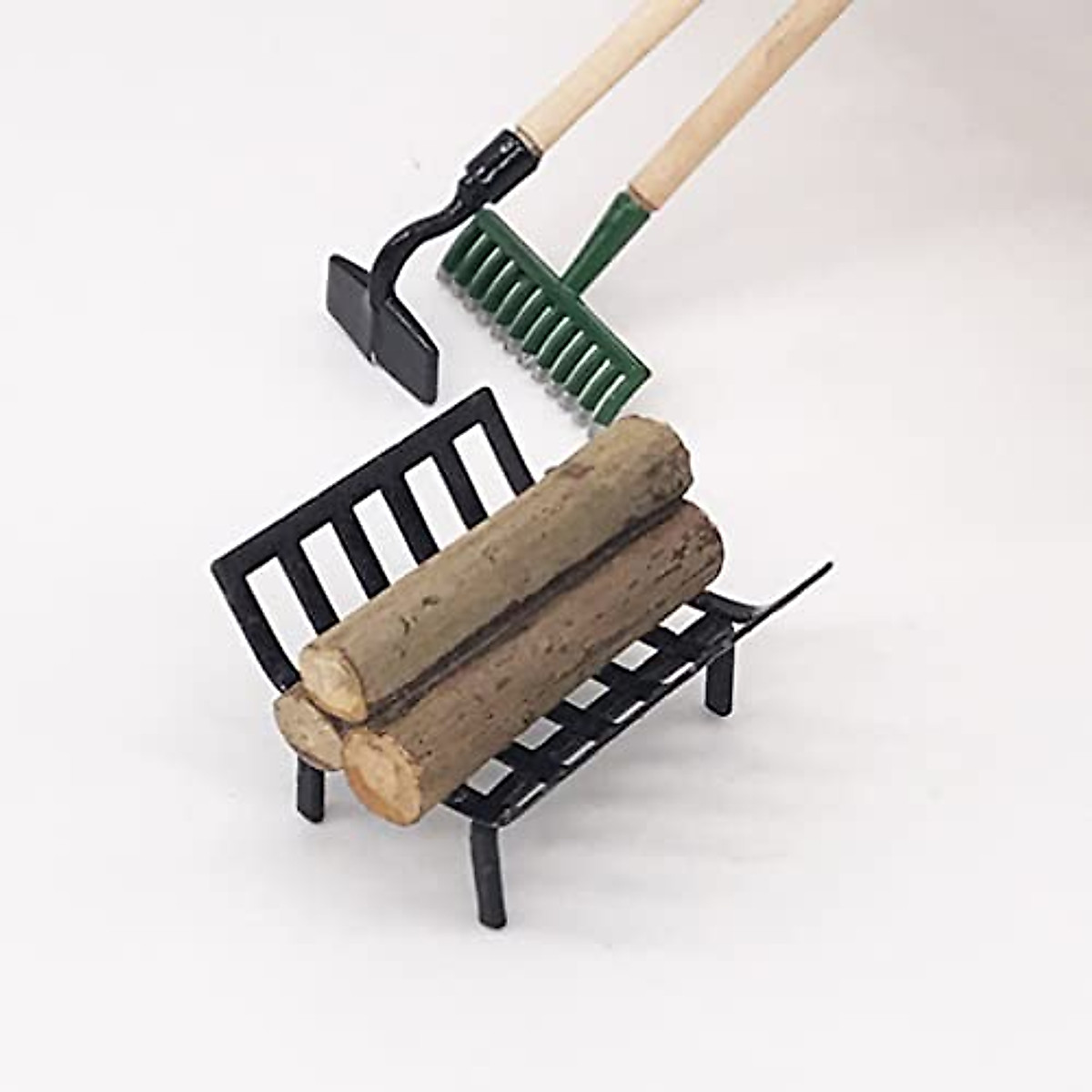 Alasum Outdoor Furniture Outdoor Furniture Miniature BBQ Grill Oven Model Roasting Cart Firewood Rack Holder 1:12 Furniture Garden Lawn Fireplace Photography Props Kids Toys Kids Toys