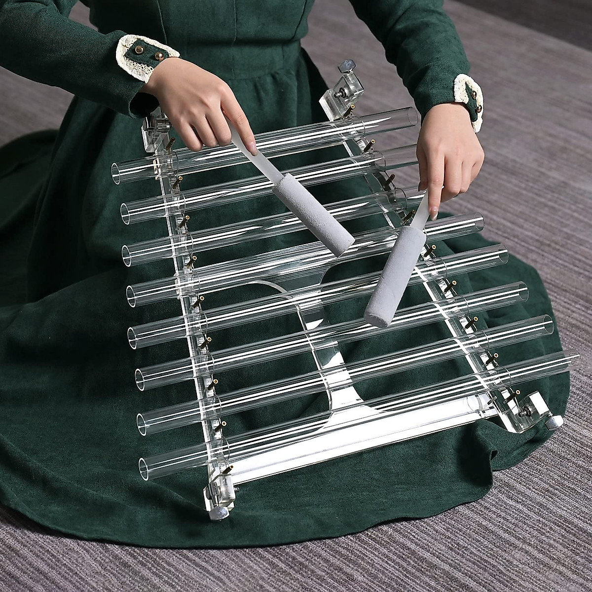 CVNC 440HZ 8 Note CDEFGABC Quartz Crystal Singing Harp Including Free Alumina Carrry Case Healing Musical Instrument For Sound Therapy