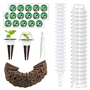 101pcs Seed Pod Kit, Grow Anything Kit Hydroponic Seed Kit Hydroponics Garden Accessories with 20 Grow Baskets, 20 Transparent Insulation Lids, 40 Grow Sponges, 20 Plant Labels