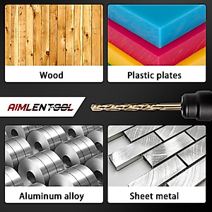 AIMLENTOOL 15Pcs Cobalt Drill Bit Set, M35 HSS, SAE (1/16" - 3/8"), 135° Tip, Twist Jobber Length Drill Bit Kit for Hardened Metal, Stainless Steel, Cast Iron, Plastic and Wood, Indexed Storage Case