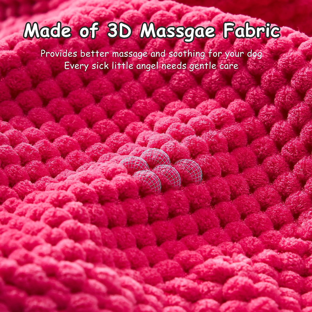 ipetstation Dog Cone Collar After Surgery,3D Massage Fabric Comfy Pillow,Dog Cone Alternative,Inflatable Dog Collars E Collar Elizabethan Collar for Dogs After Surgery (Pink, S(Neck:9”-12”))