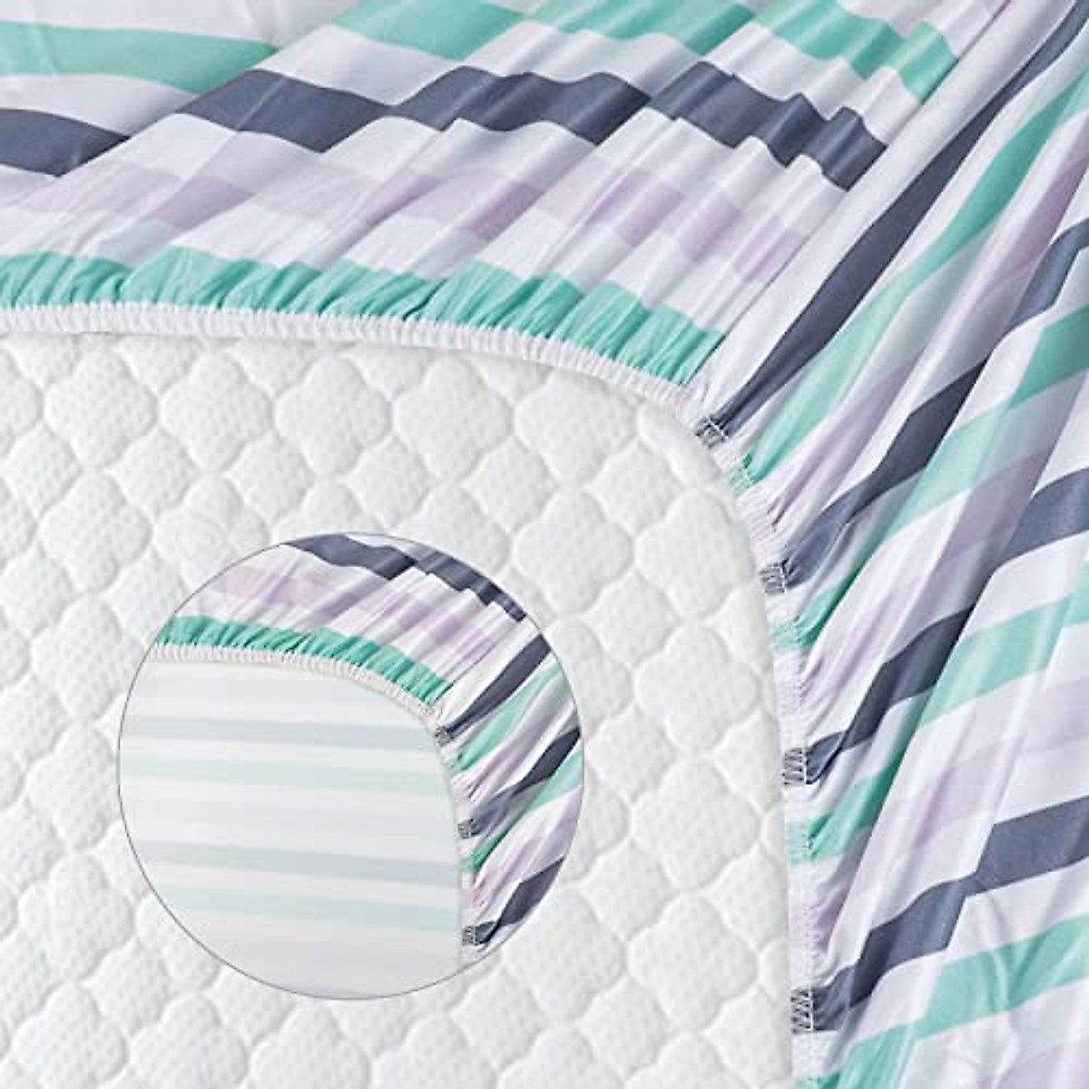 MooMoo Baby Crib Mattress Sheets 2 Pack Waterproof Toddler Crib Mattress Protectors Breathable and Hypoallergenic Fitted Crib 52''x28''