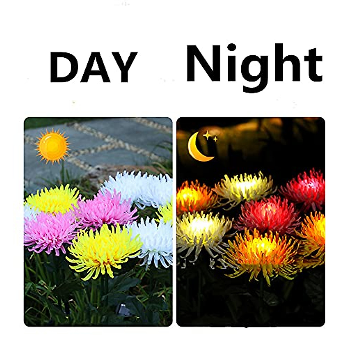 XinCanKun 4 Pack Outdoor Solar Lights, Solar Garden Lights with 4 Bigger Chrysanthemum Flowers, Waterproof Outdoor Lights - Bigger Solar Panel for Garden Patio Yard Pathway (4 Pack White)