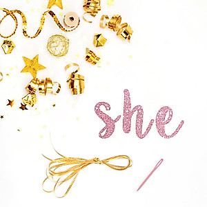 Dalaber She Said Yes banner,Engagement Wedding Bridal Shower Party Decorations,Pink Glitter Bachelorette Party Supplies