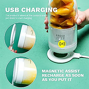 Personal Portable USB Rechargeable Electric Mini Fresh Juicer Blender and Smoothie Maker (White)