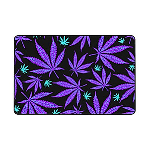 Otogodine Ultra Soft Luxury Modern Area Rugs Purple Weed Leaves Carpets for Bedroom Living Room Large Thick Floor Rug Nursery Home Decor Mats 60 X 39 Inch