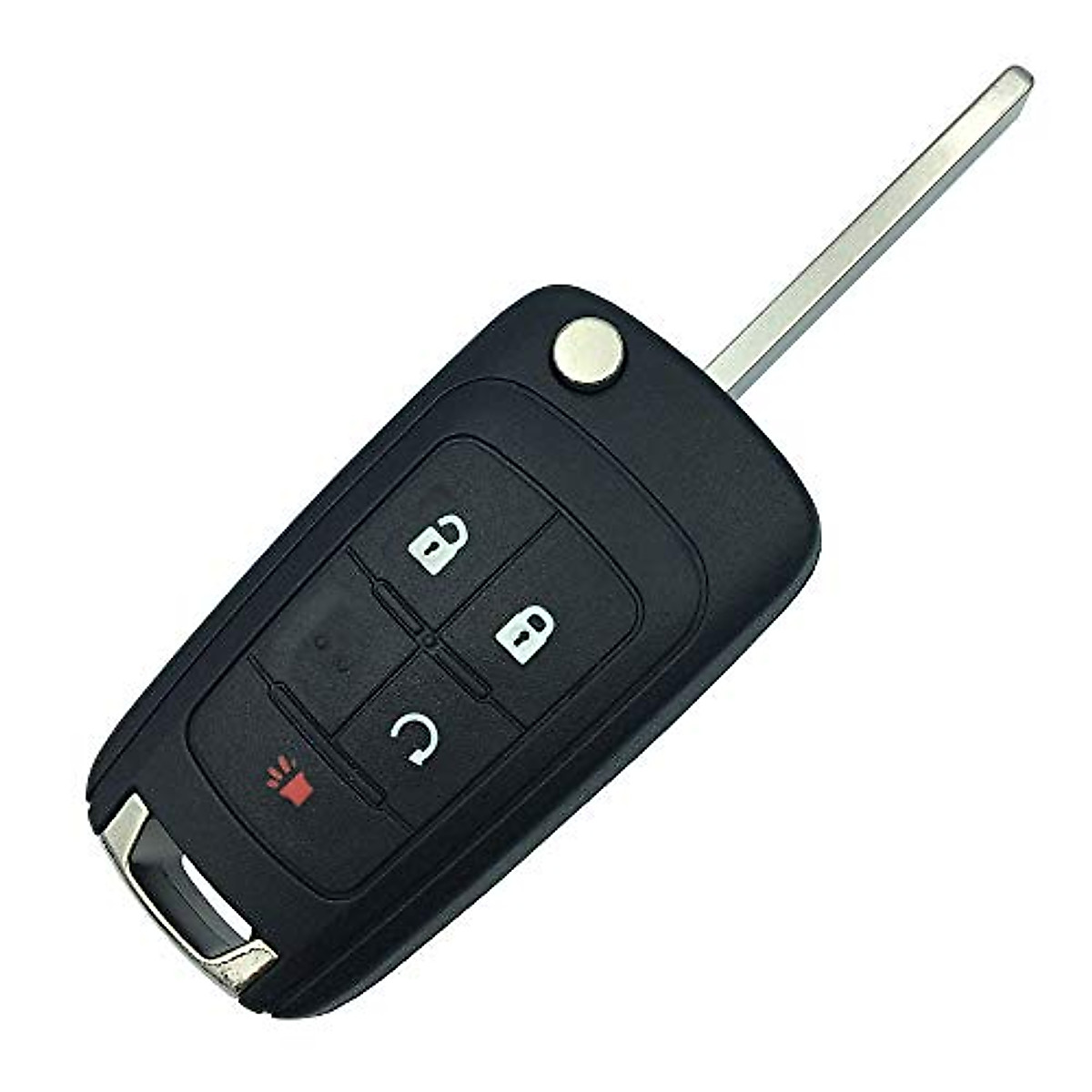 Key Fob Keyless Entry Remote Flip Key Shell Case & Pad fits Chevrolet 2010-2017 Equinox/2012-2017 Sonic/2015-2017 Trax/GMC 2010-2017 Terrain