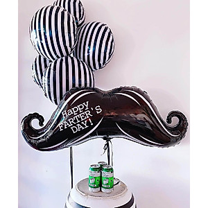 12 Pack 18 Inch Striped Balloons Helium Foil Mylar Black and White Striped Balloons for Black&White Themed Birthday Baby Shower Ceremonies Holiday Parties Decorations Supplies