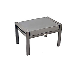 Tortuga Outdoor Sky-OTTO-Char Modern Aluminum Ottoman with Cushion, Charcoal