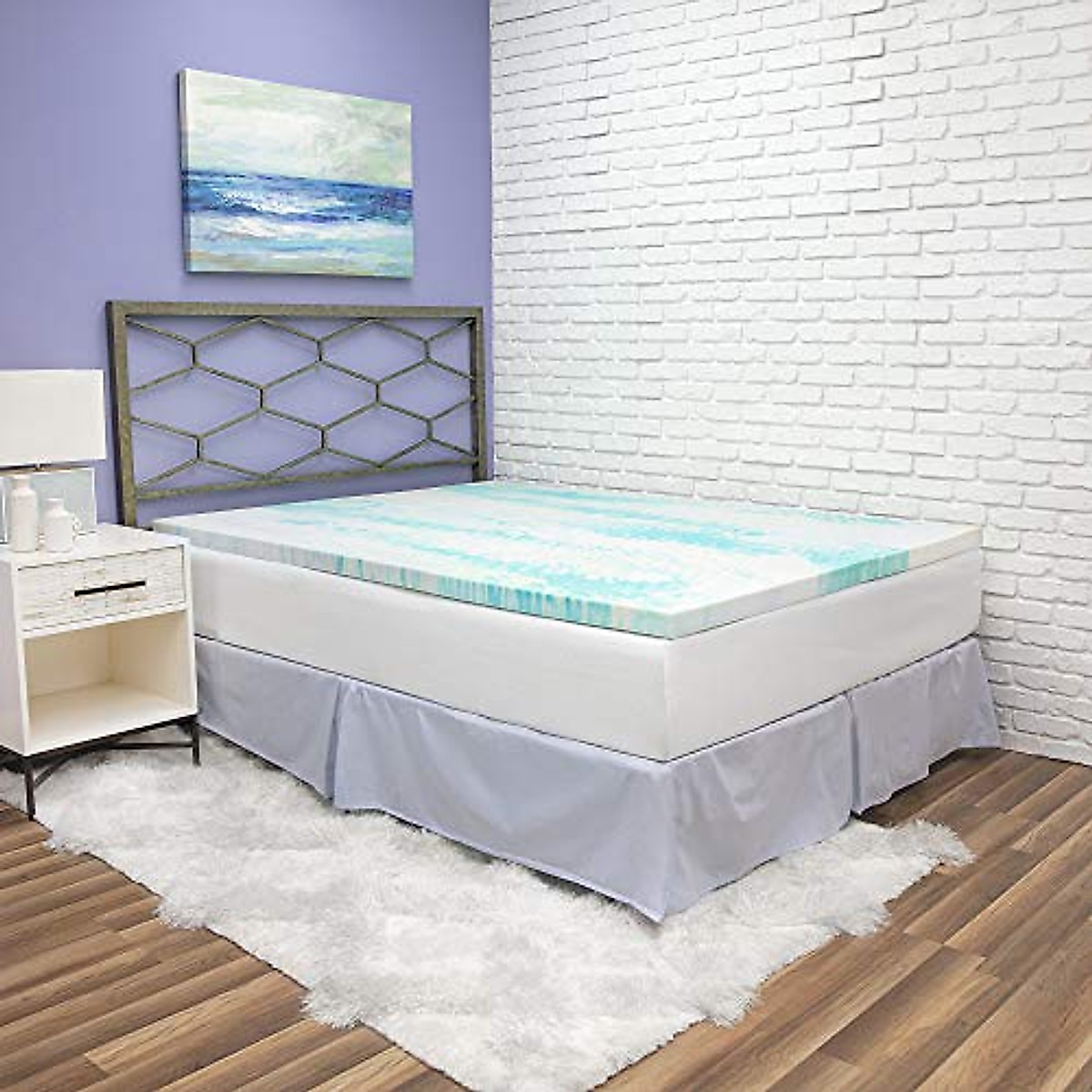 BioPEDIC 2" Gel Swirl Memory Foam True to Size Mattress Topper, Full