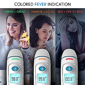 IPROVEN Digital Ear Thermometer for Adults, Kids and Babies [Fast, Accurate and Easy to Use] Ear and Forehead Mode, LED Display, Fever Alarm and 35 Memory Slots, iProven DMT-511