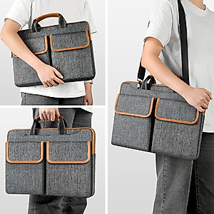 DOMISO 17 Inch Laptop Sleeve Laptop Shoulder Bag Compatible with 17.3" Dell XPS/HP Pavilion/LG Gram 17 /IdeaPad 320 / HP Omen,Dark Grey