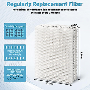 Alocs WF813 Humidifier Filter Replacement for Relion - RCM832 RCM832N ProCare PCWF813 PCWF-813 PCCM-832N PCCM-840 Equate EQWF813 EQ 2119-UL Cool Mist Humidifier Filters（6 Pack）