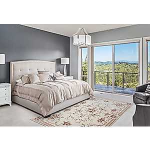 New Home Classic Floral 7'10 x 9'10 Area Rug in Ivory