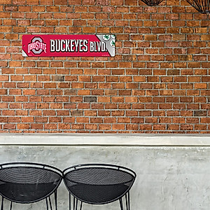 Rico Industries NCAA Ohio State Buckeyes 16-Inch Plastic Street Sign Décor