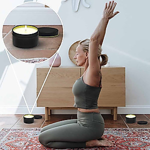 Bunhut Candle Tins,24 Pack 5oz Candle Tins for Making Candles,Bulk Candle Jars with Lids,Candle Containers for DIY Candle Making,Black Candle Tins,Empty Candle Jars for Making Candles (Black-5 oz)