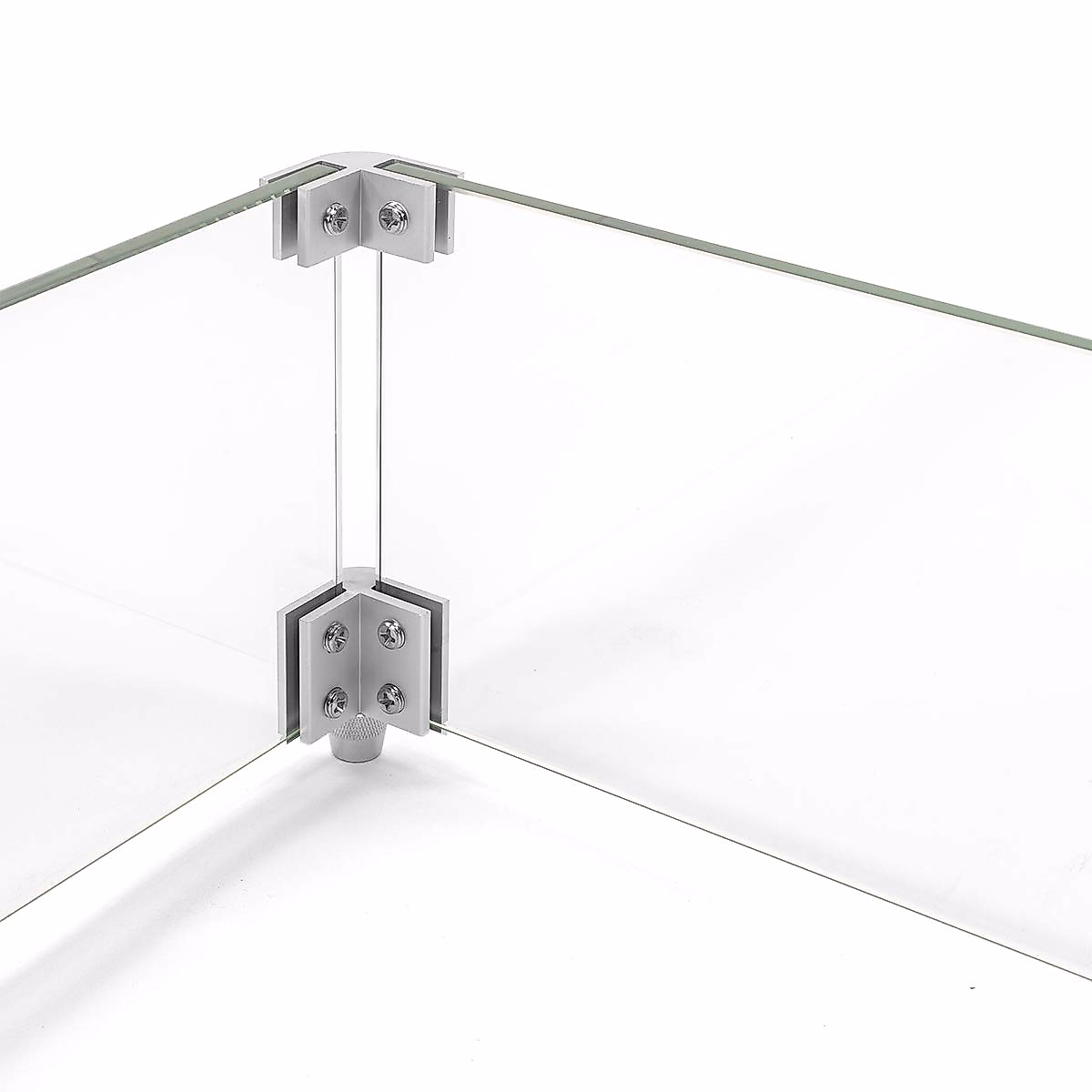 Barton 24" x 24" inch Outdoor Fire Pit Wind Guard Tempered Glass 8mm Thickness Square Wind Guard Fence Fire-Resistant Wind Screens