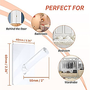 Jetec 12 Pieces Coat Hooks Acrylic Wall Mounted Hooks Hat Rack Robe Hook Single Organizer Adhesive Clear Wall Hooks Decorative Hooks for Clothes, Hat, Towels Hanger