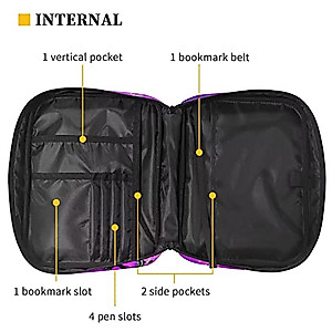 Freewander Purple Butterfly Bible Covers for Women Family Bible Case with Handle Open with Zipper Large Book Carrying Case with Pockets, 11“x8.6”x2.36"