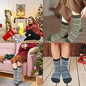 MORECOO Womens Socks Winter - Christmas Gifts for Women - Thick Wool Soft Warm Fuzzy Cozy Socks for Women