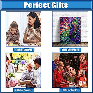 Suyaloo 5D Diamond Painting Kits for Adults - Peacock Diamond Art Kits for Adults Kids Beginner,DIY Animals Round Full Drill Paintings with Diamonds Gem Art for Adults Home Wall Decor 11.8x15.7inch