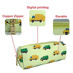 Pencil Case Garbage Day Truck Pouch Pen Case with Zipper for Office Organizer School Boys Girls
