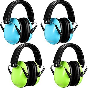 Xinnun 4 Pcs Kids Ear Protection Earmuffs Hearing Adjustable for Noise Reduction for Toddlers 27NRR Noise Cancelling Earmuffs for Kids Sleeping Studying