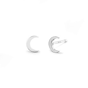 Boma Jewelry Sterling Silver Crescent Moon Stud Earrings