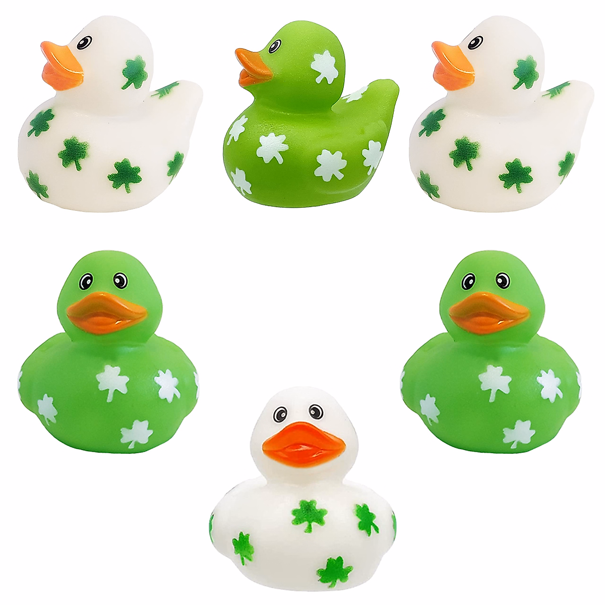 The Dreidel Company St. Patrick's Holiday Rubber Duck Toy Duckies for Kids, Bath Birthday Gifts Baby Showers Summer Beach and Pool Activity, 2" (12-Pack)