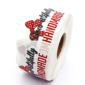 Bow Utifully Handmade Stickers,Thank You Stickers,Handmade Stickers,Small Shop Stickers,Envelopes Stickers for Small Business, Online Retailers,Handmade Goods,500 Labels Per Roll