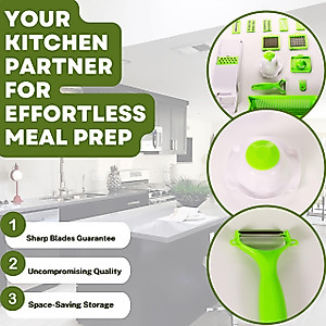 13-in-1 Food Chopper, Professional Veggie Slicer cutter, vegetables chopper, and Garlic Chopper with 8 Interchangeable Blades and Container vegetable chopper Kitchen Essential for Effortless Meal prep